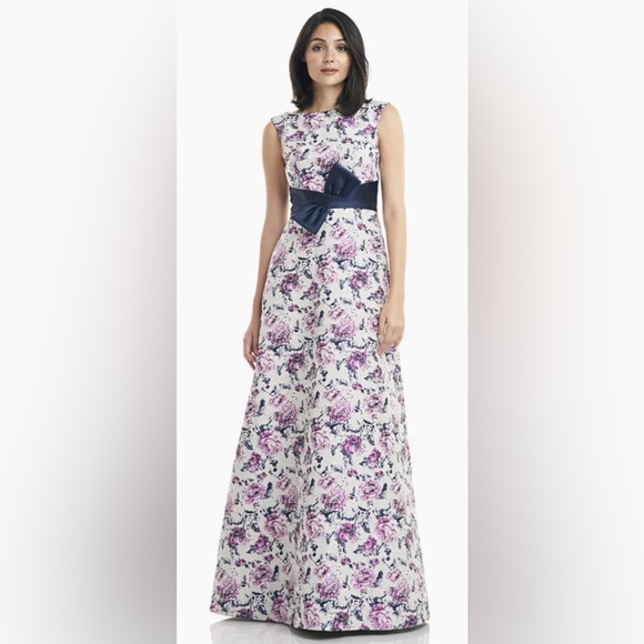 Kay Unger | Dresses | New Kay Unger Selena Sleeveless Bow Floral Gown ...